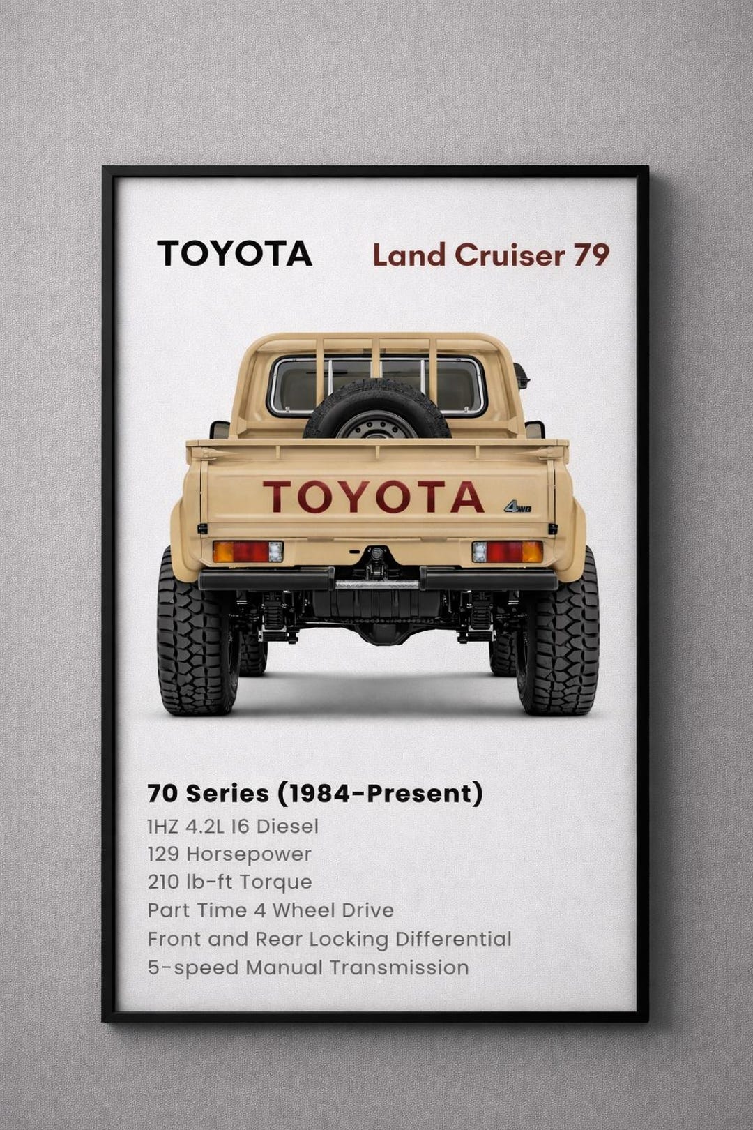 Toyota Land Cruiser 79 Series Print | Off-road SUV Poster | 4x4 Wall ...