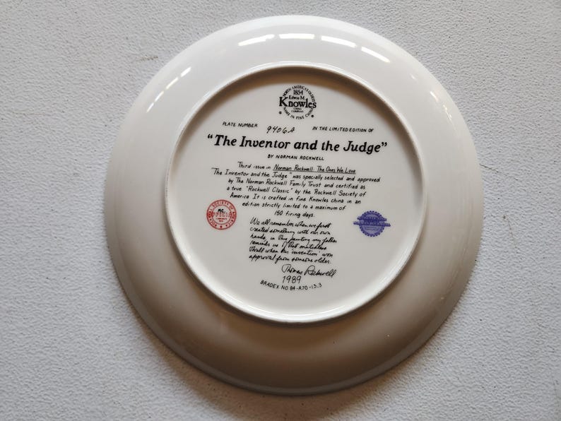 Norman Rockwell's "the Inventor and the Judge" Collector Plate-1989 - Etsy