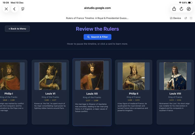 French Rulers Timeline - Etsy