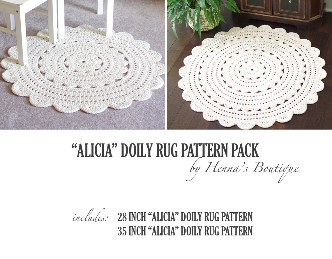 Crochet Doily Rug Pattern Pack ALICIA doily rugs | Etsy
