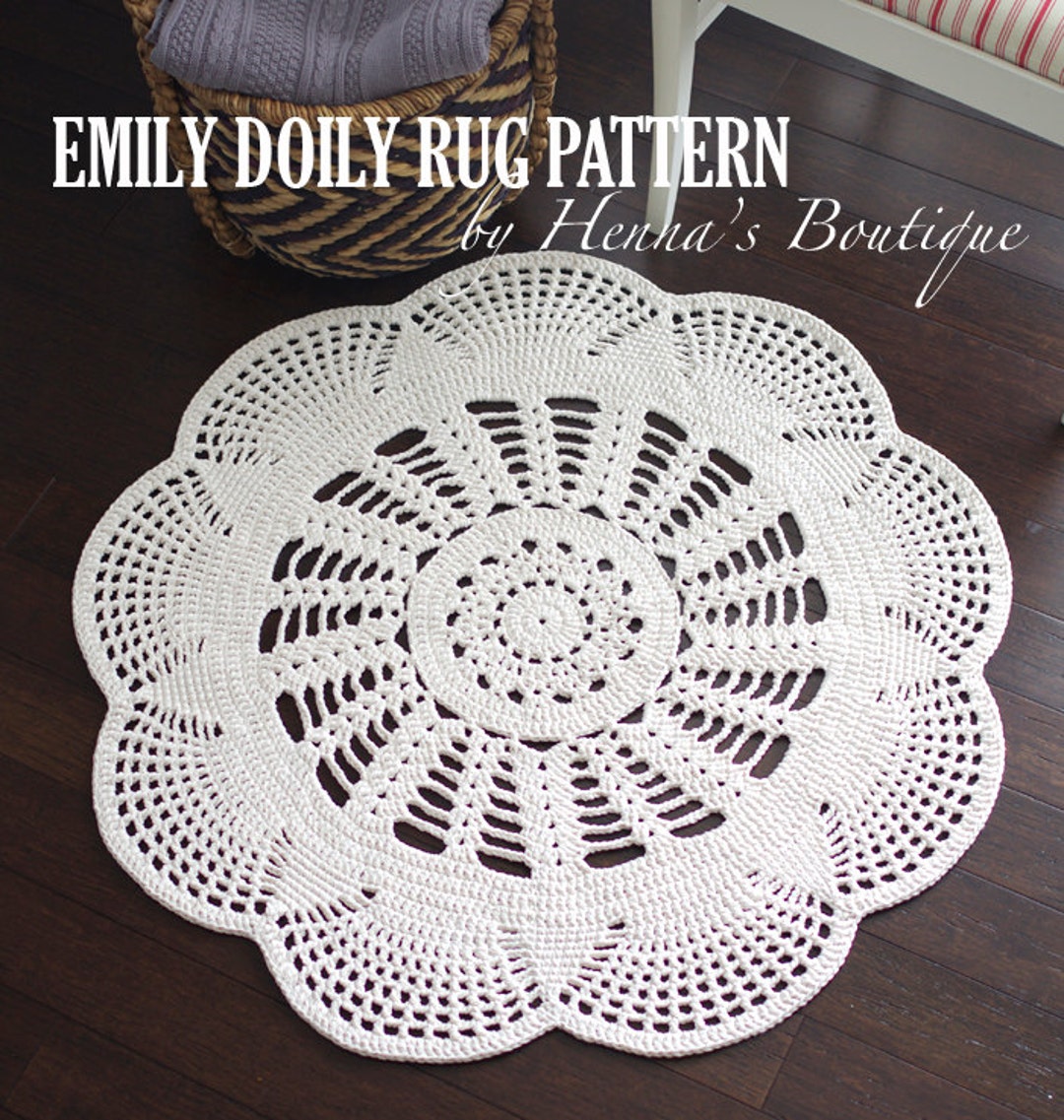 Crochet Doily Rug Pattern - "emily" 37 Inch Rug - PDF - Etsy