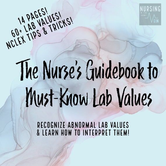 Ultimate Nursing Guide to Lab Values - Etsy