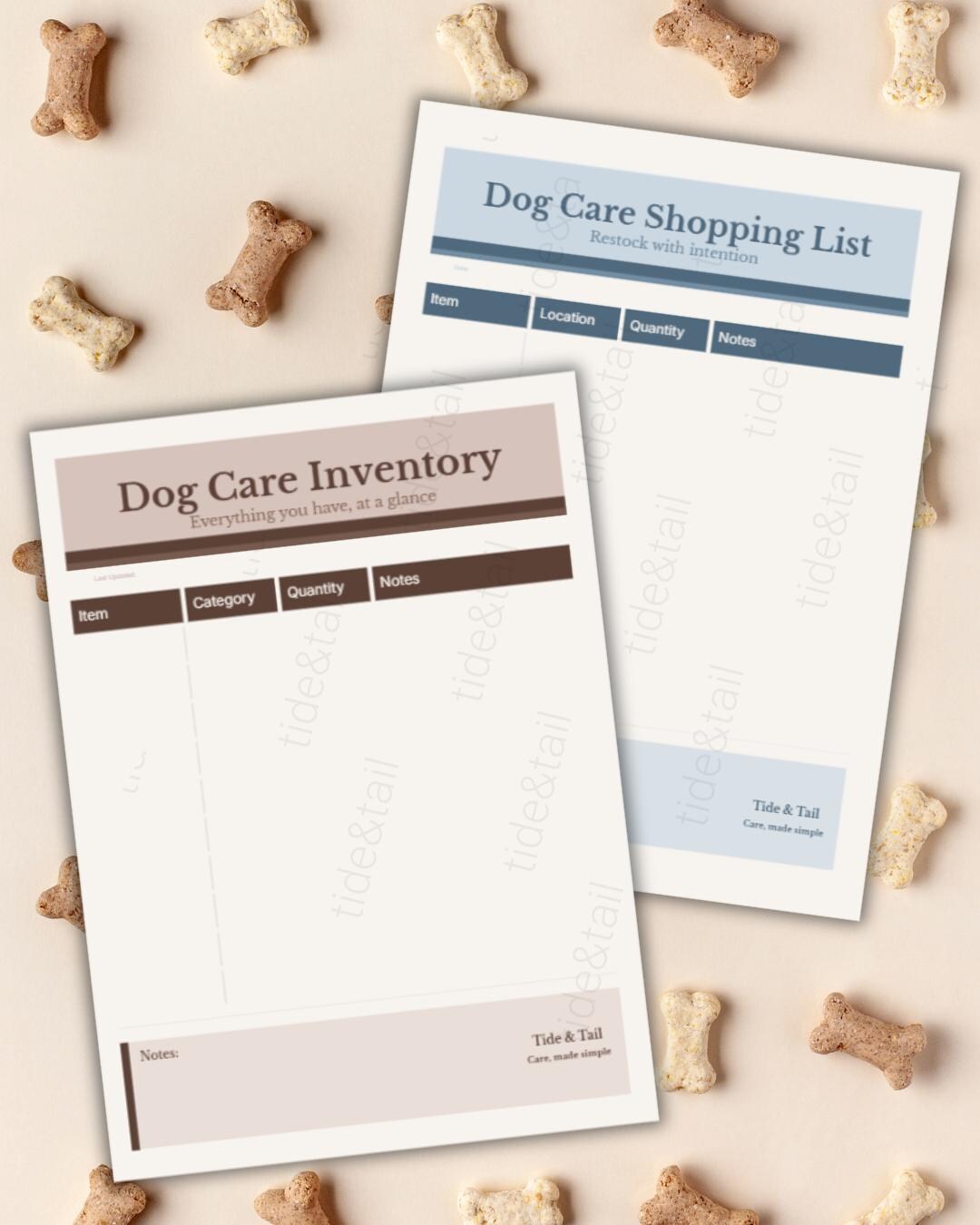 Dog Supply Inventory & Shopping List Printable | Pet Care Tracker | Dog ...