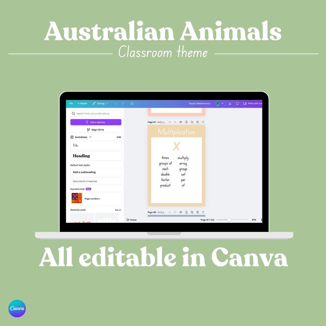 Australian Animal Classroom Theme - Etsy