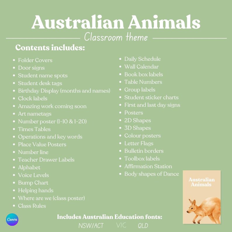Australian Animal Classroom Theme - Etsy