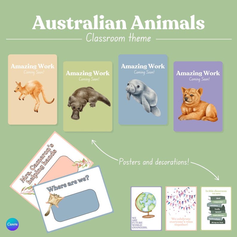 Australian Animal Classroom Theme - Etsy