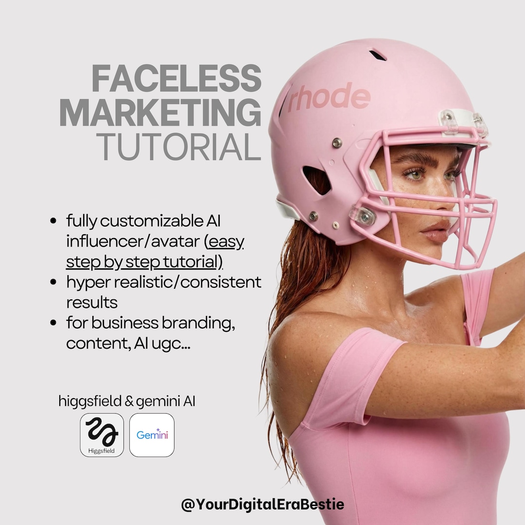 AI Influencer Easy Tutorial, Faceless Marketing, Higgsfield & Gemini ...