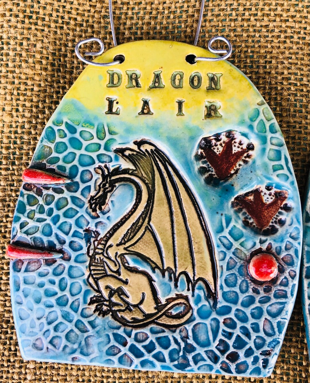 Dragon Lair Door Kit, Dragon Door, Fairy Door, Weatherproof, Stoneware ...