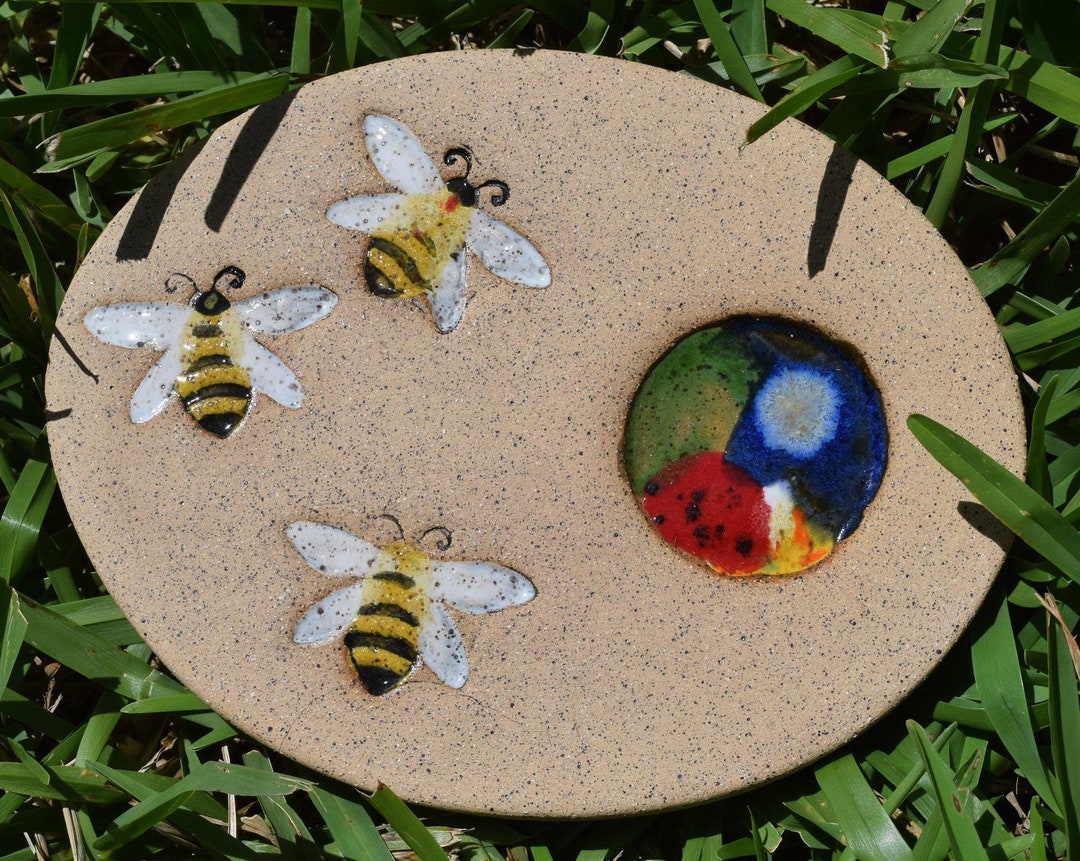 3 Busy Bees Butterfly & Bee Puddler Stone for Butterflies, Gift for ...