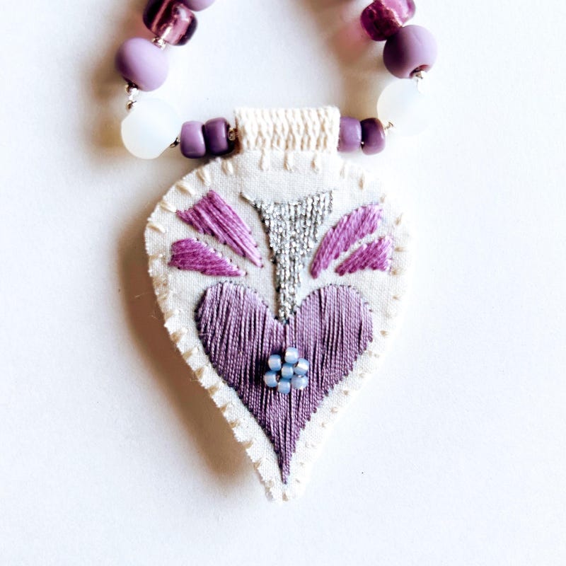 Embroidered Heart - Etsy