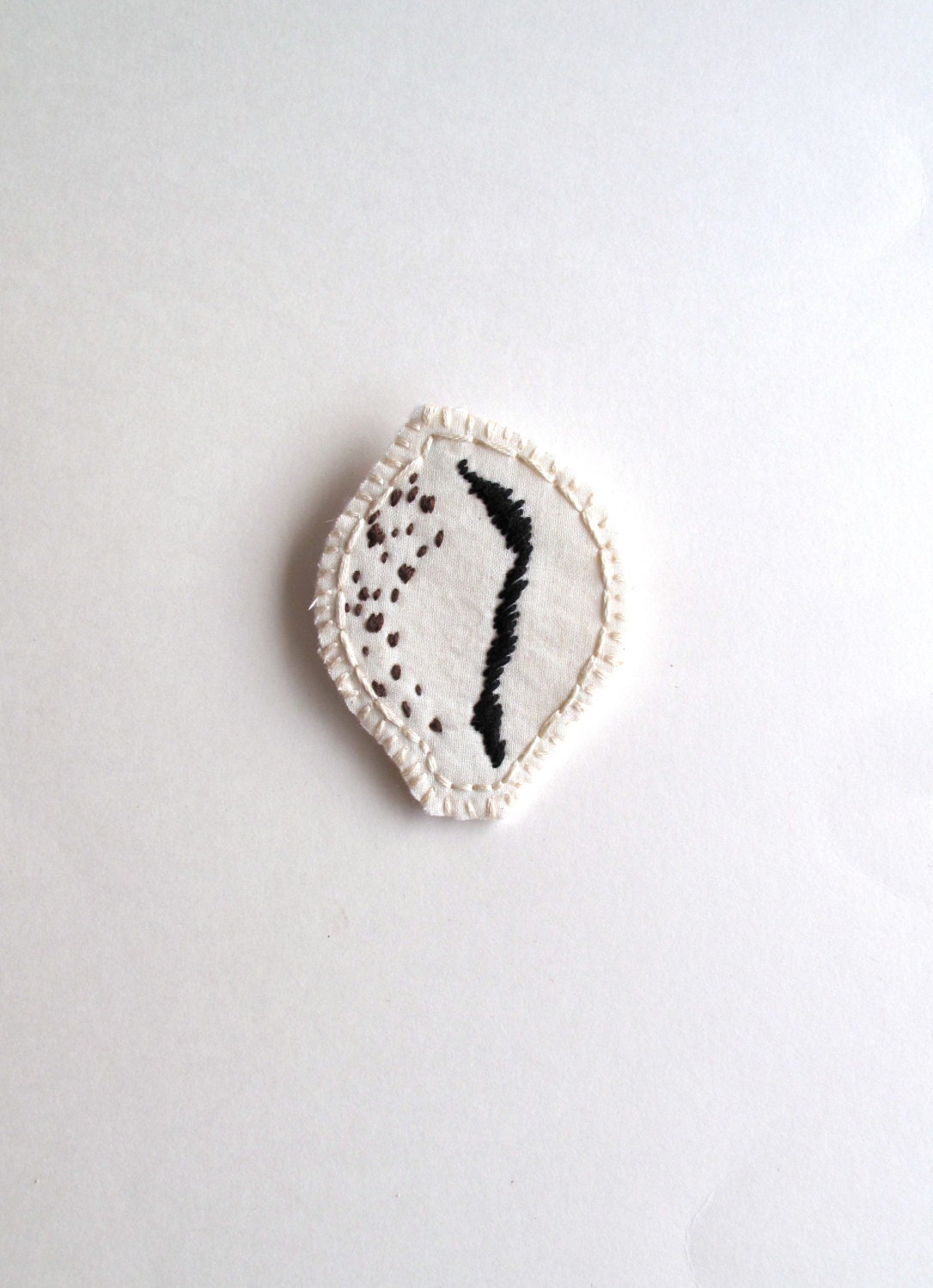 Cowrie Shell Brooch Hand Embroidered on Cream Muslin With | Etsy