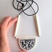 Geometric Art Deco Crescent Hand Embroidered Black and White Pendant ...