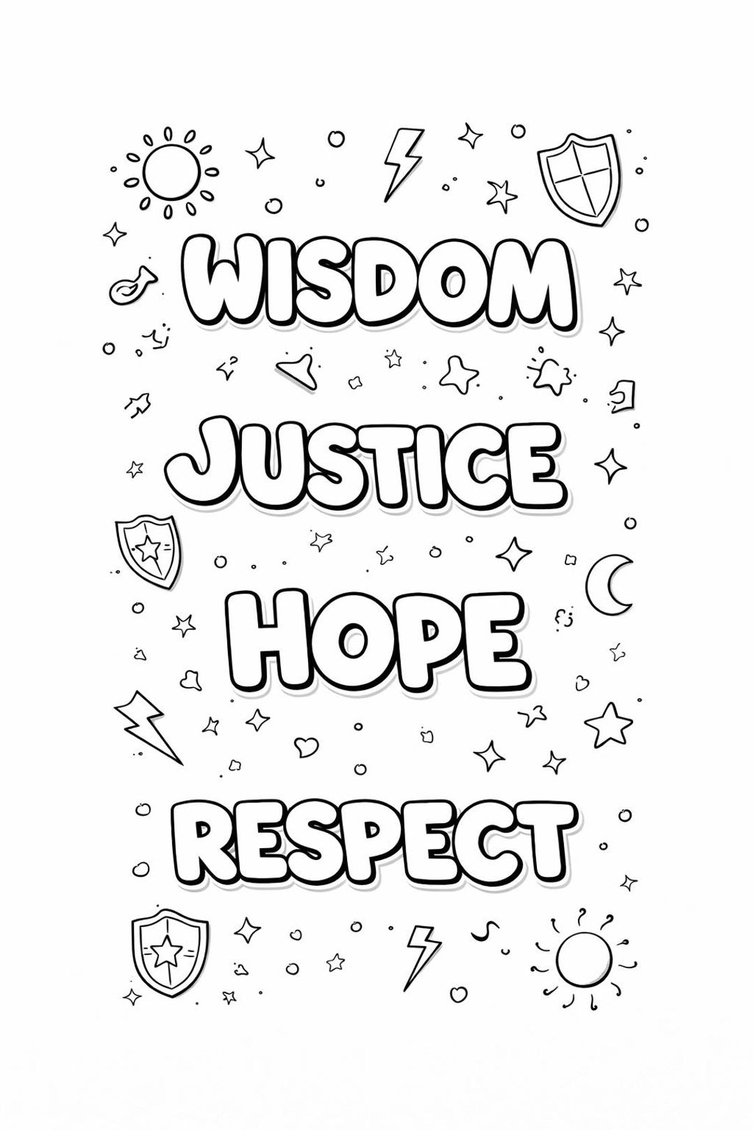Children Core Value Coloring Pages. Character Building Printable ...