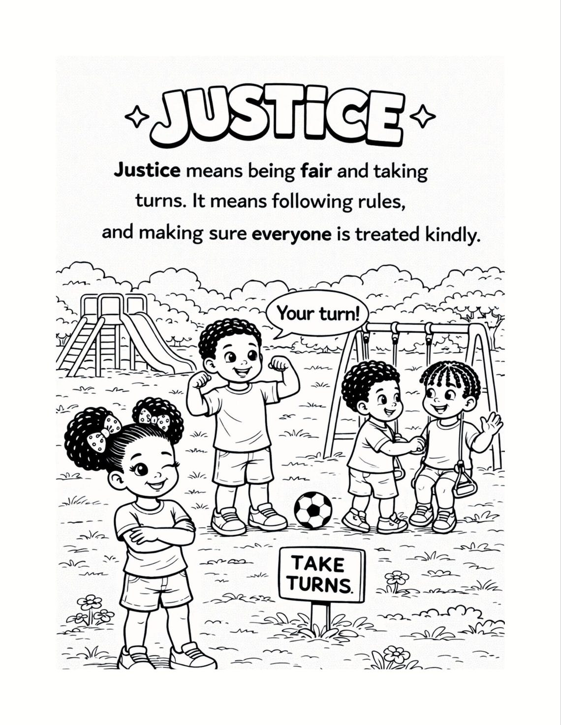 Children Core Value Coloring Pages. Character Building Printable ...