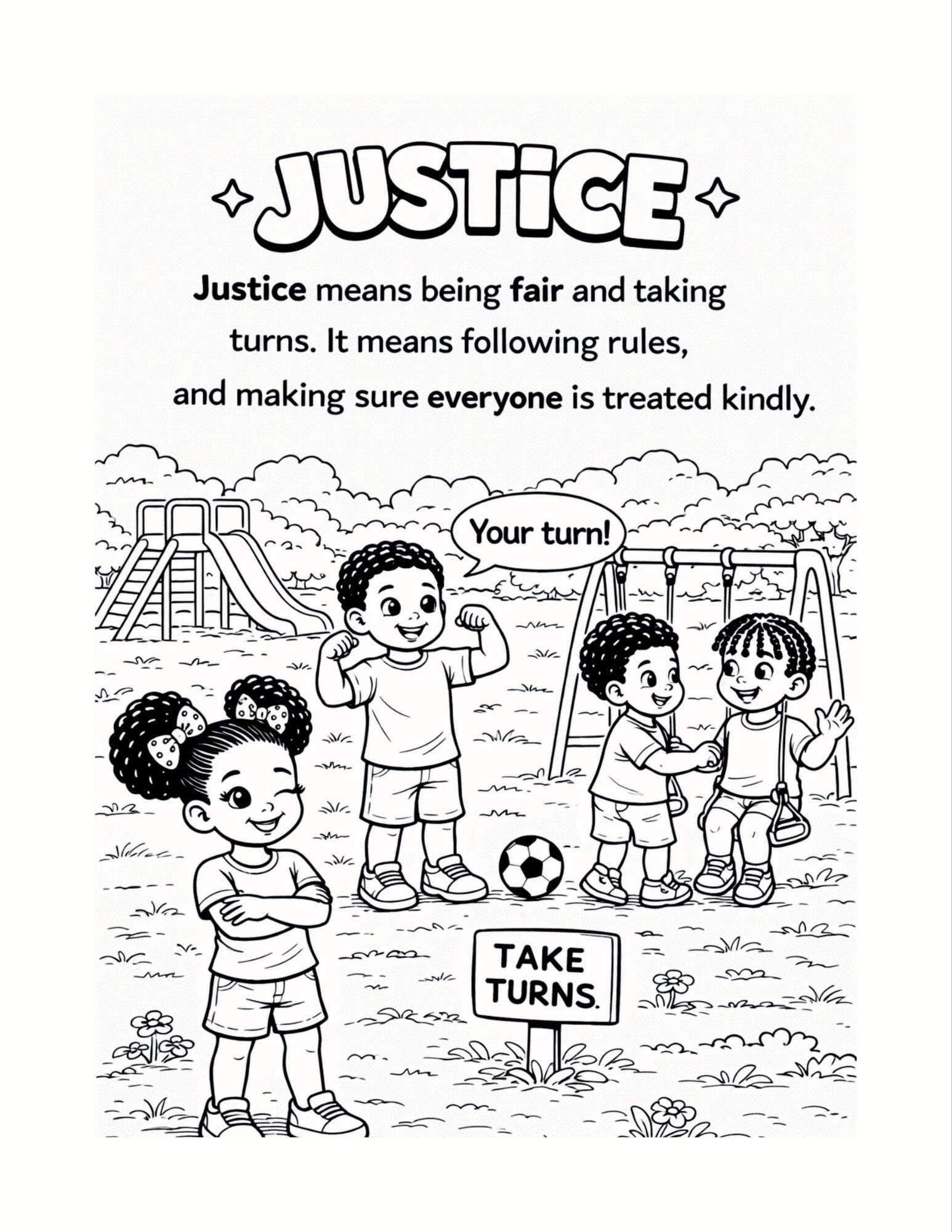 Children Core Value Coloring Pages. Character Building Printable ...