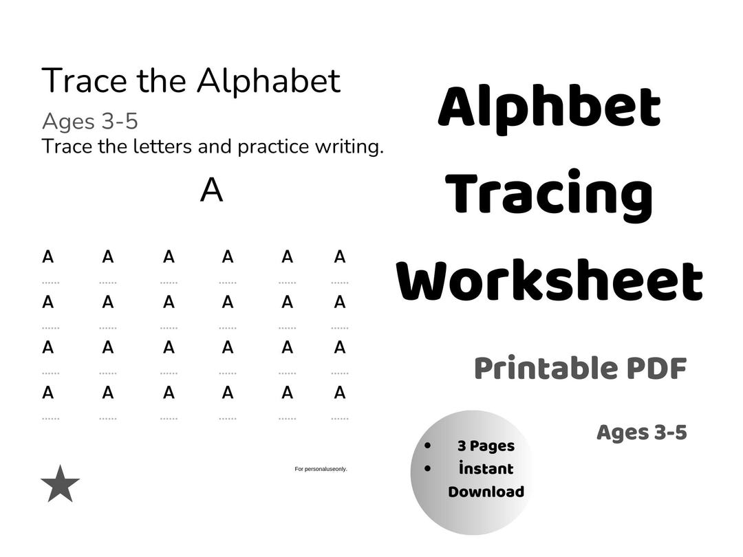 Alphabet Tracing Worksheet for Preschool | Printable ABC Writing ...