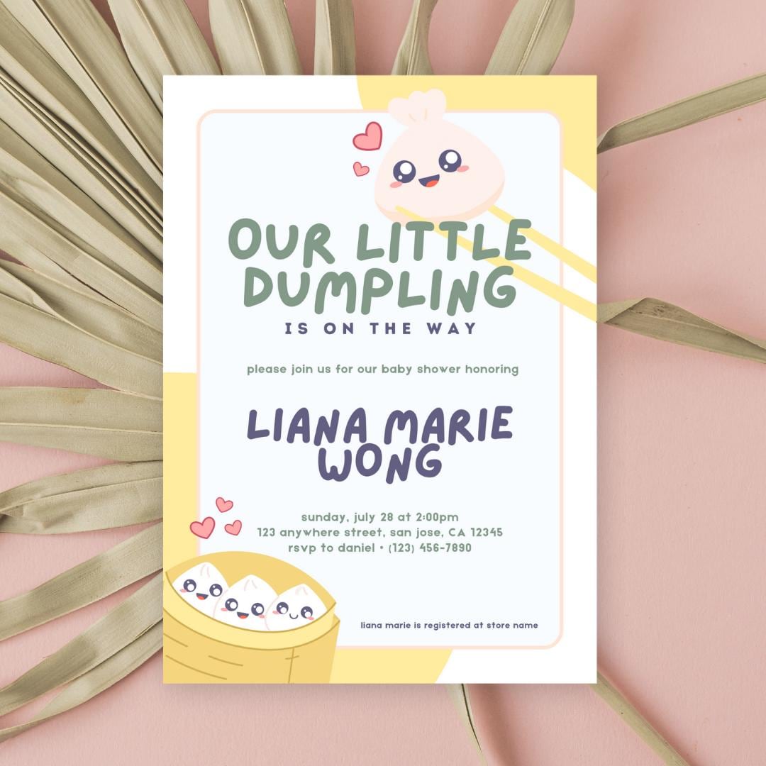 Our Little Dumpling Baby Shower Invitation | E-vite Digital Invite ...