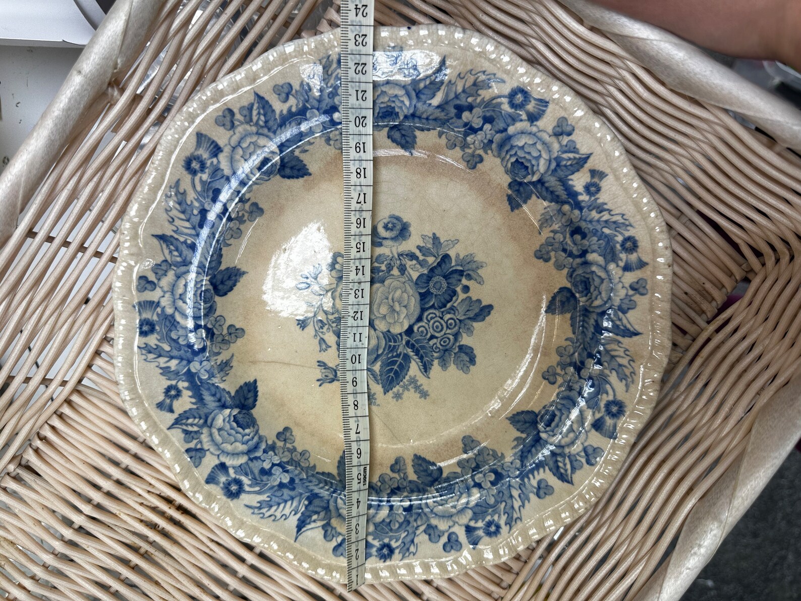 Spode Imperial Dining Plate With Blue Roses 1825 Antique Collection ...
