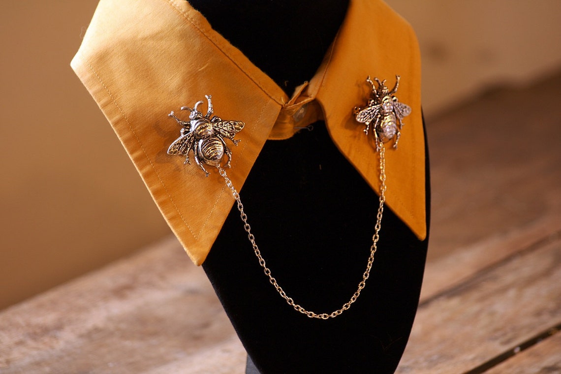 Vintage Style Collar Brooch Insect Beetle Bee Bug in Silver, Gold Color ...