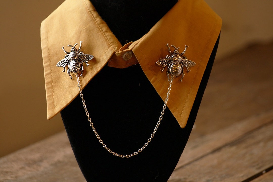 Vintage Style Collar Brooch Insect Beetle Bee Bug in Silver, Gold Color ...