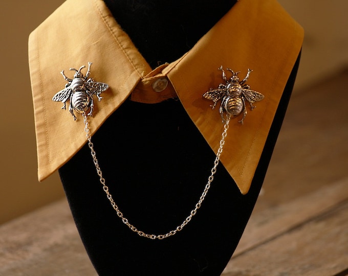 Vintage Style Collar Brooch Insect Beetle Bee Bug in Silver, Gold ...