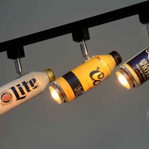 Track Lighting Fixture Aluminum Beer Bottles 3 Track Lights | Etsy