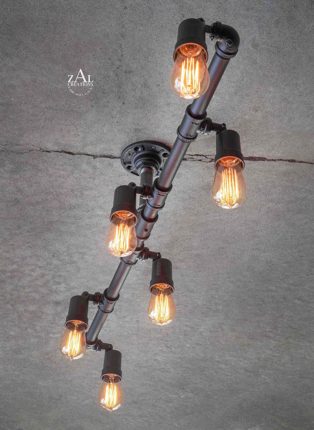 Industrial Style Adjustable Ceiling Light. Chandelier. Articulating. - Etsy