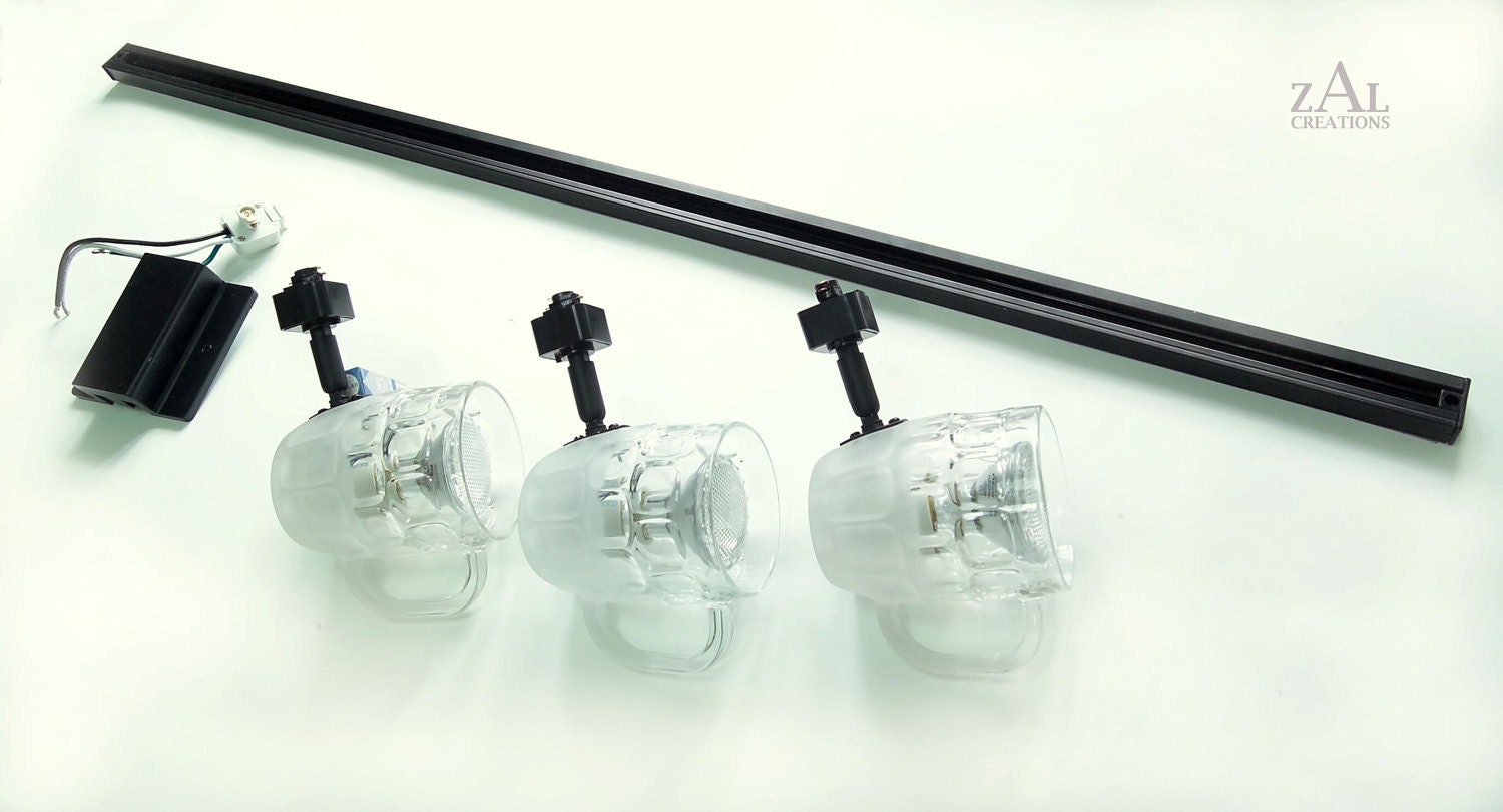 Track Lighting Fixture, Beer Mugs. 3 Track Lights & Track. - Etsy