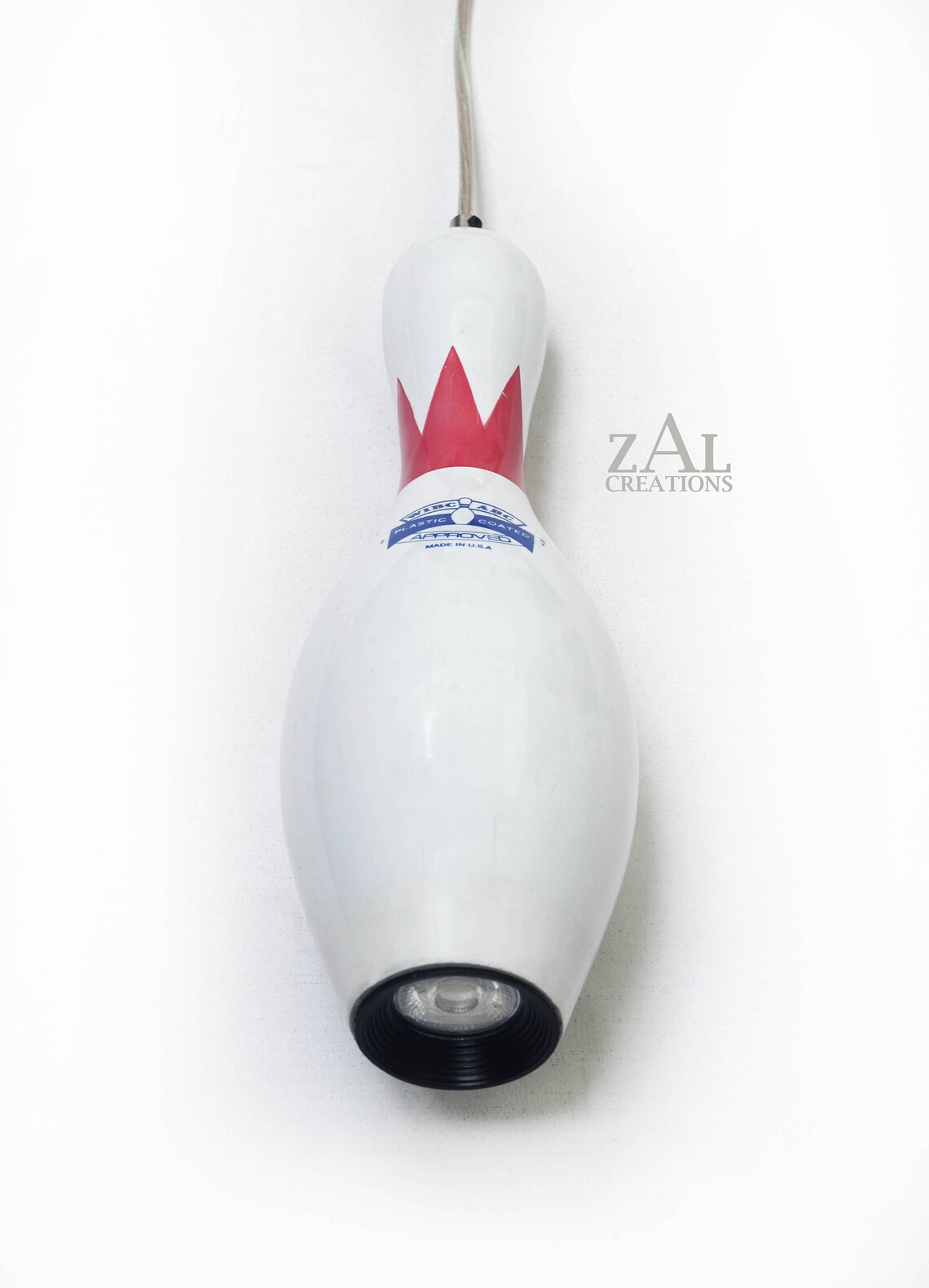 Bowling pin Pendant Light. LED bulb. | Etsy