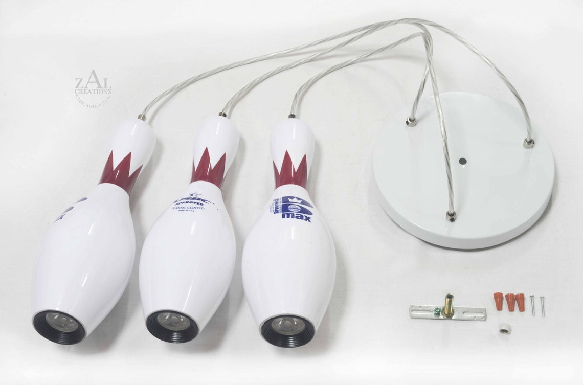Bowling Pins. Pendant Light. LED Bulbs. - Etsy
