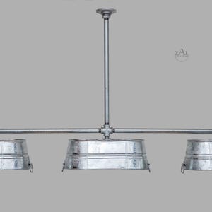 Ceiling Light. Industrial Style, Galvanized Steel. 3 Shades. - Etsy