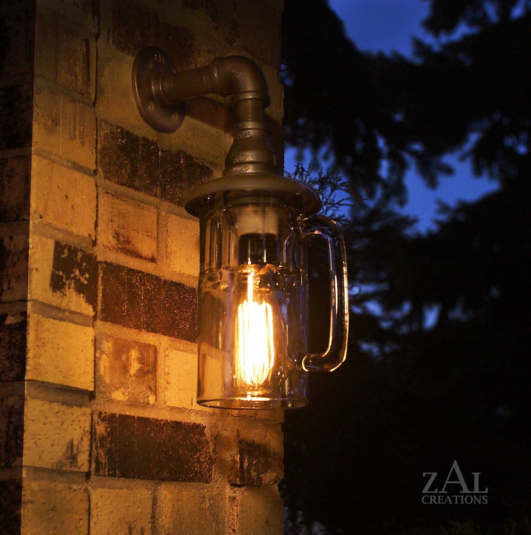Sconce, Beer Mug, Wall Light. Lamp. With Vintage Style Edison Bulb ...