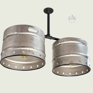 Beer Keg Light, Keg Lighting, Pendant Light. Stainless Steel Barrel ...
