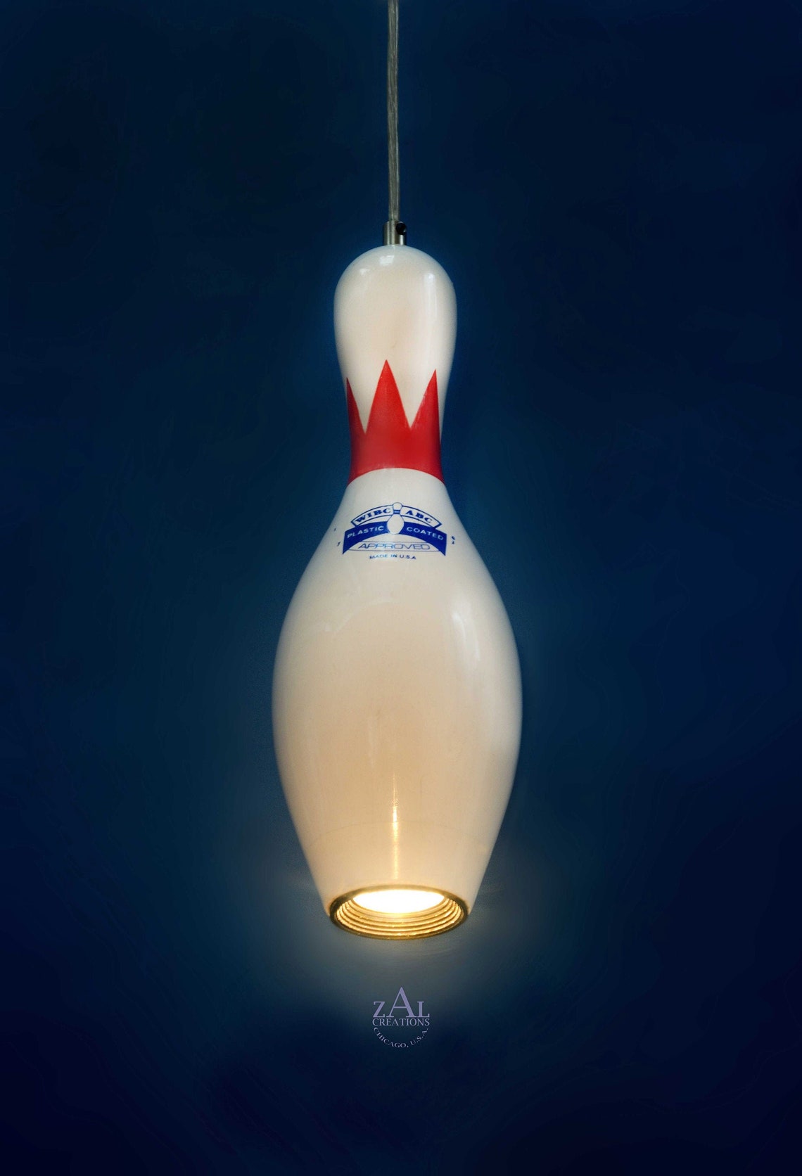Bowling Pin Pendant Light. LED Bulb. - Etsy