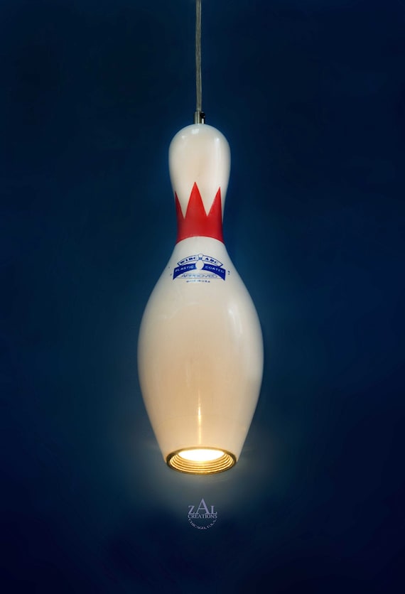 Bowling Pin Pendant Light. LED Bulb. - Etsy