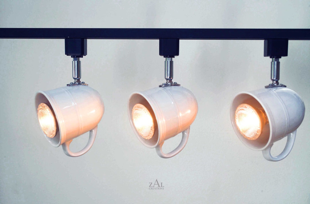 Track Lighting Fixture, Coffee Mug, Tea Cup. 3 Track Lights & Track. - Etsy