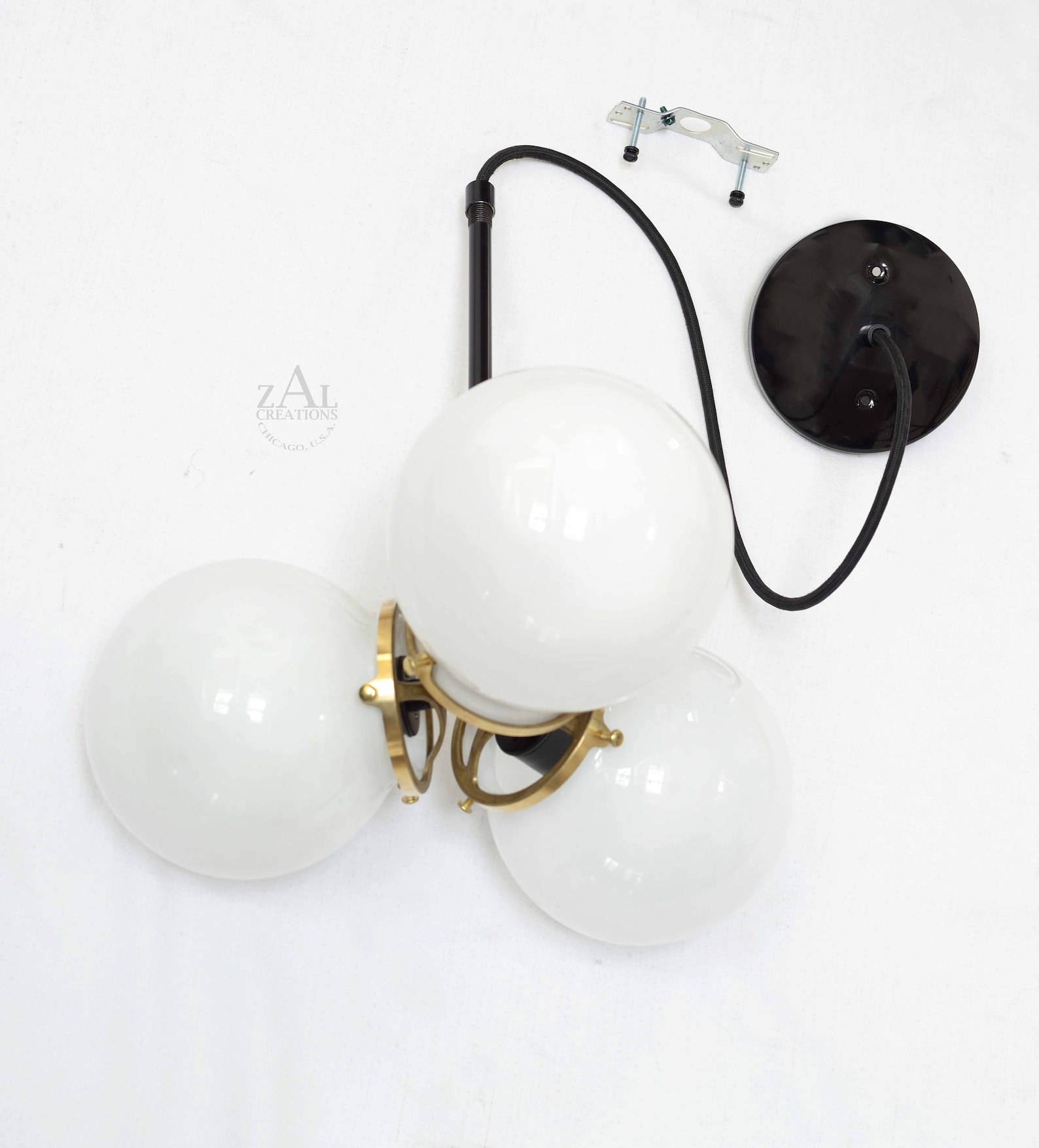 3 Glass Globe Cluster Pendant Light. Glass Ball Chandelier. | Etsy