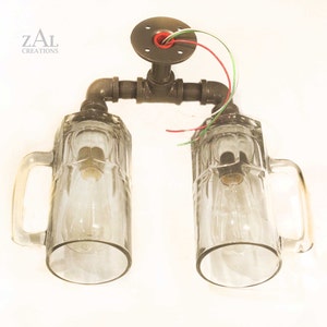 Sconce, Wall Light, Double Beer Mug, Lamp With Vintage Style Edison ...