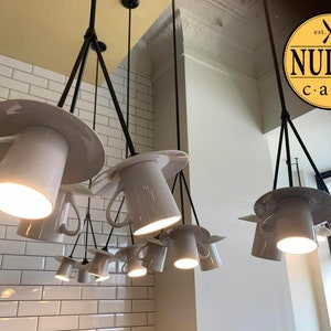 Chandelier Pendant Light. Coffee Cup. Mug. Teacup. Ceiling Light. 3 Arm ...