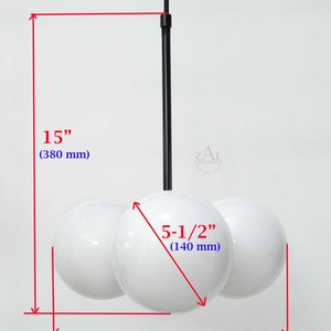 3 Glass Globe Cluster Pendant Light. Glass Ball Chandelier. - Etsy