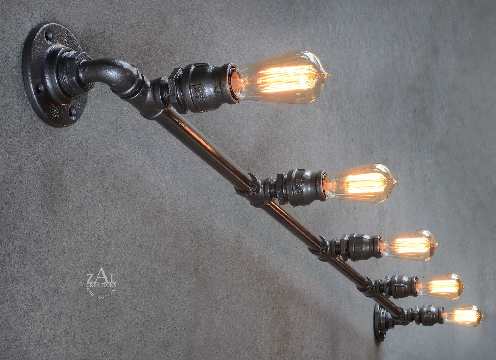 Track Lighting, Industrial Style Pipe Light. Ceiling, Vanity, Wall ...