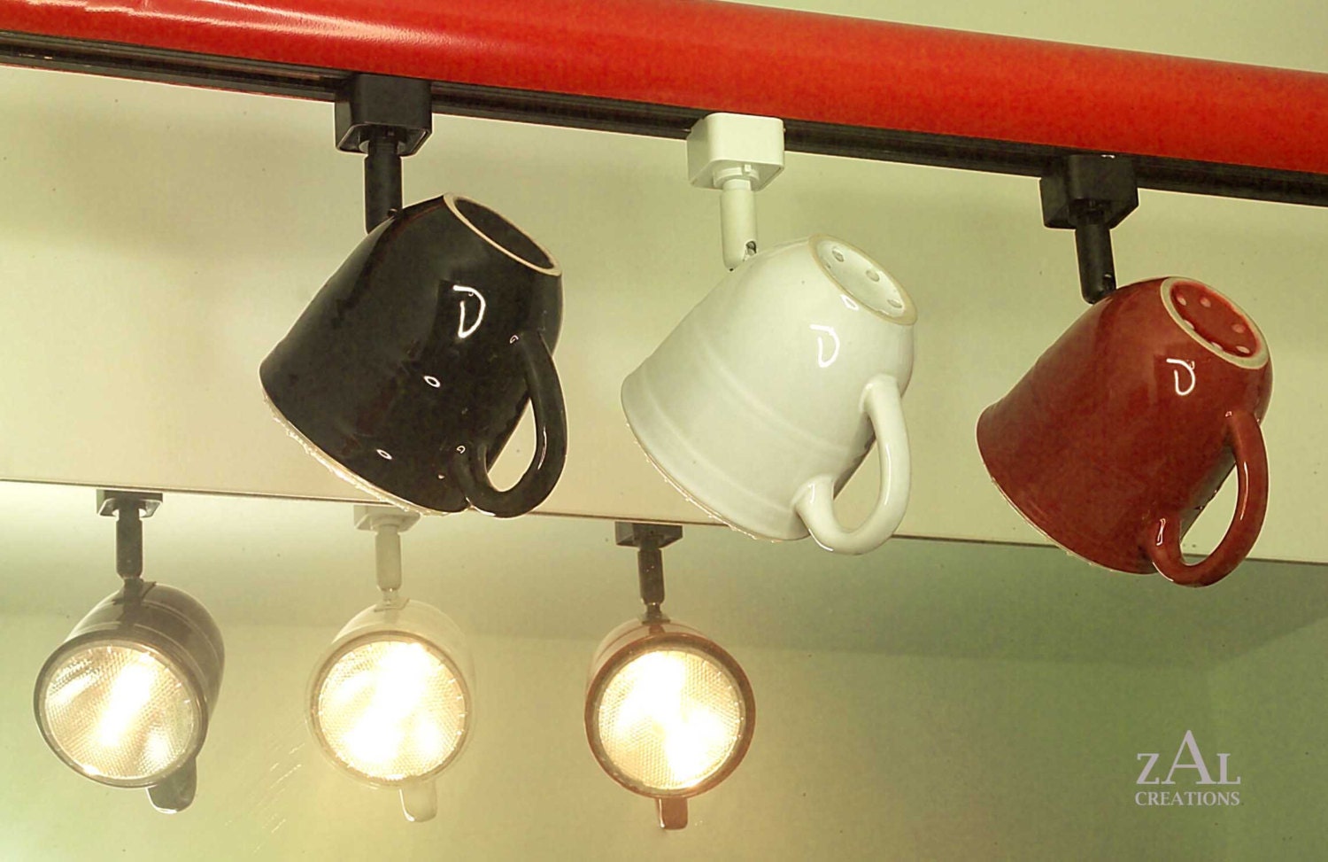 Track Lighting Fixture Coffee Mug Tea Cup. 3 Track Lights & - Etsy