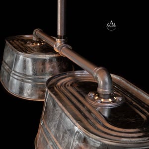 Ceiling Light. Industrial Style, Galvanized Steel. 3 Shades. - Etsy