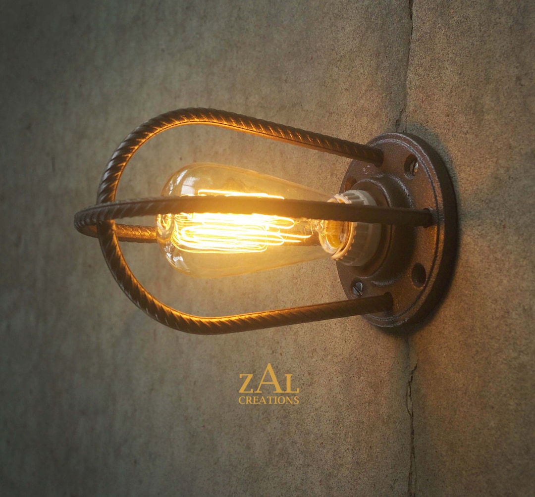 Rebar Sconce. Wall / Ceiling Light. Industrial. Steampunk. - Etsy