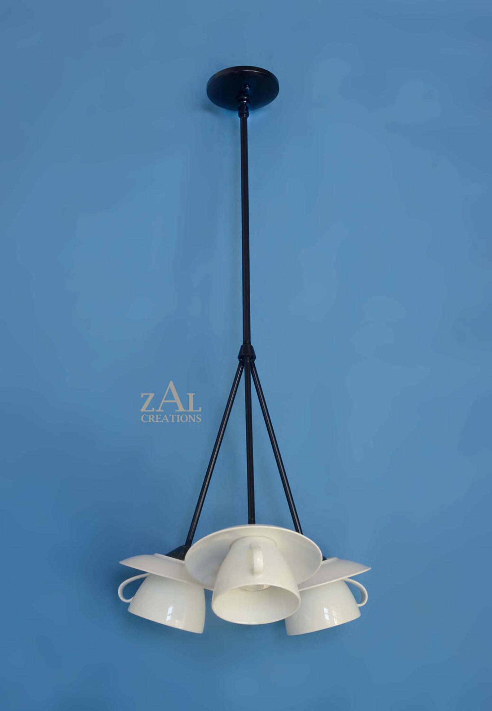 Chandelier Pendant Light. Coffee Cup. Mug. Teacup. Ceiling Light. 3 Arm ...