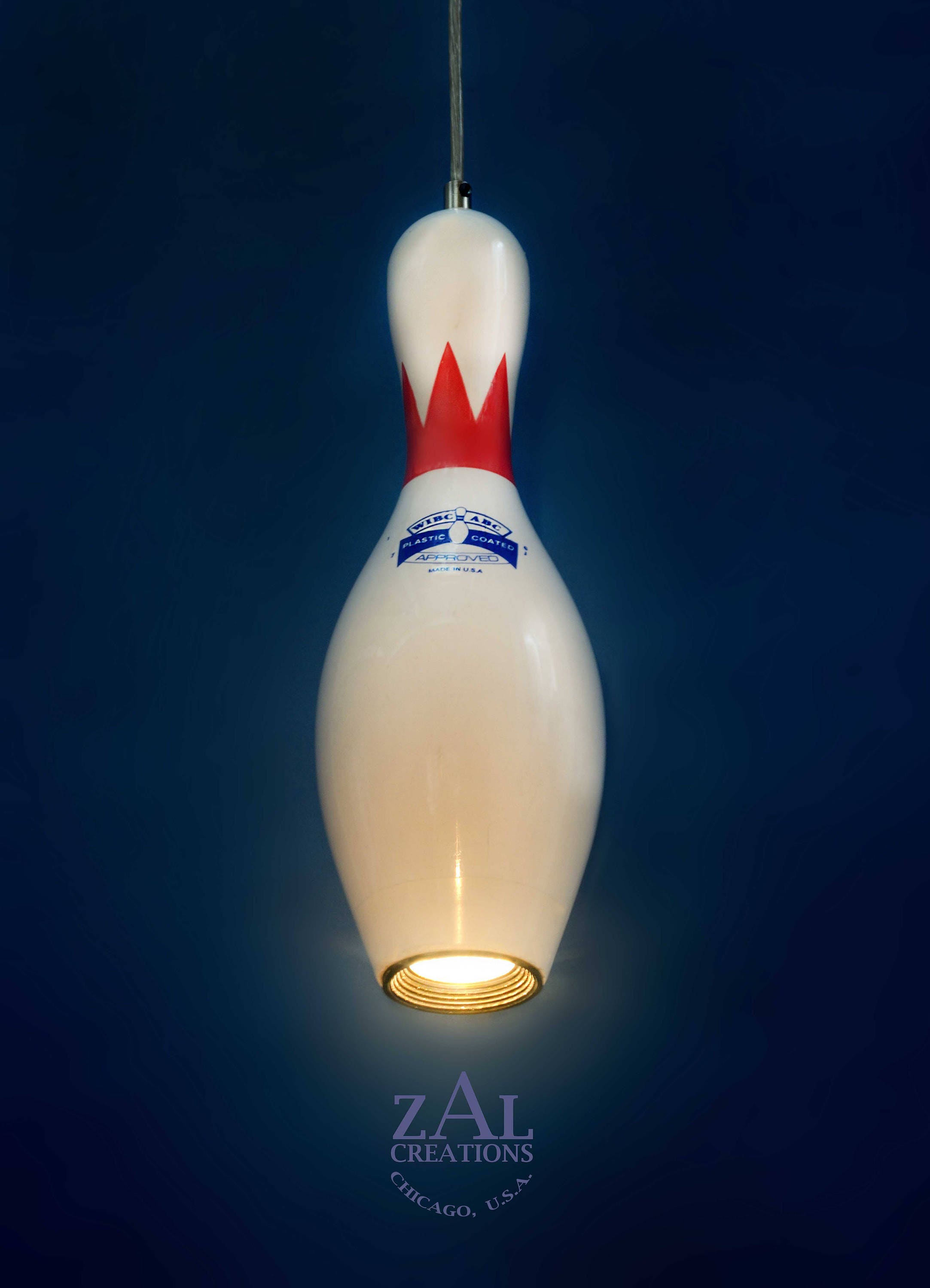 Bowling pin Pendant Light. LED bulb. | Etsy