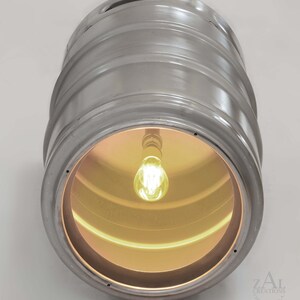 Beer Keg Light, Keg Lighting, Pendant Light. Stainless Steel Barrel ...