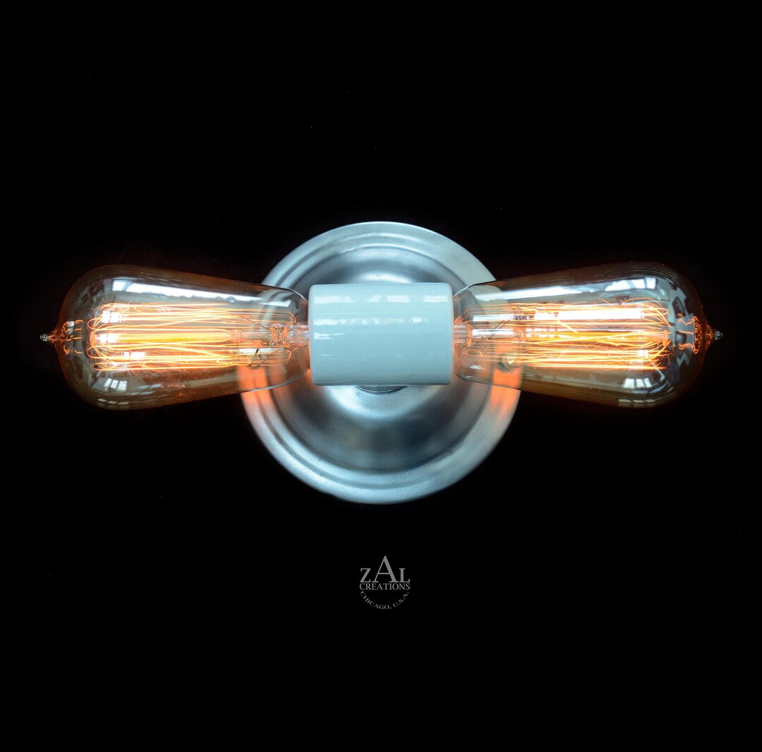 Double Bulb Flush Mount Ceiling / Wall Light Sconce. Steel. - Etsy