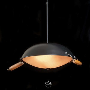 Wok Lamp. Cooking Pan Pendant Lighting. Wok Light. Dome Chandelier. - Etsy
