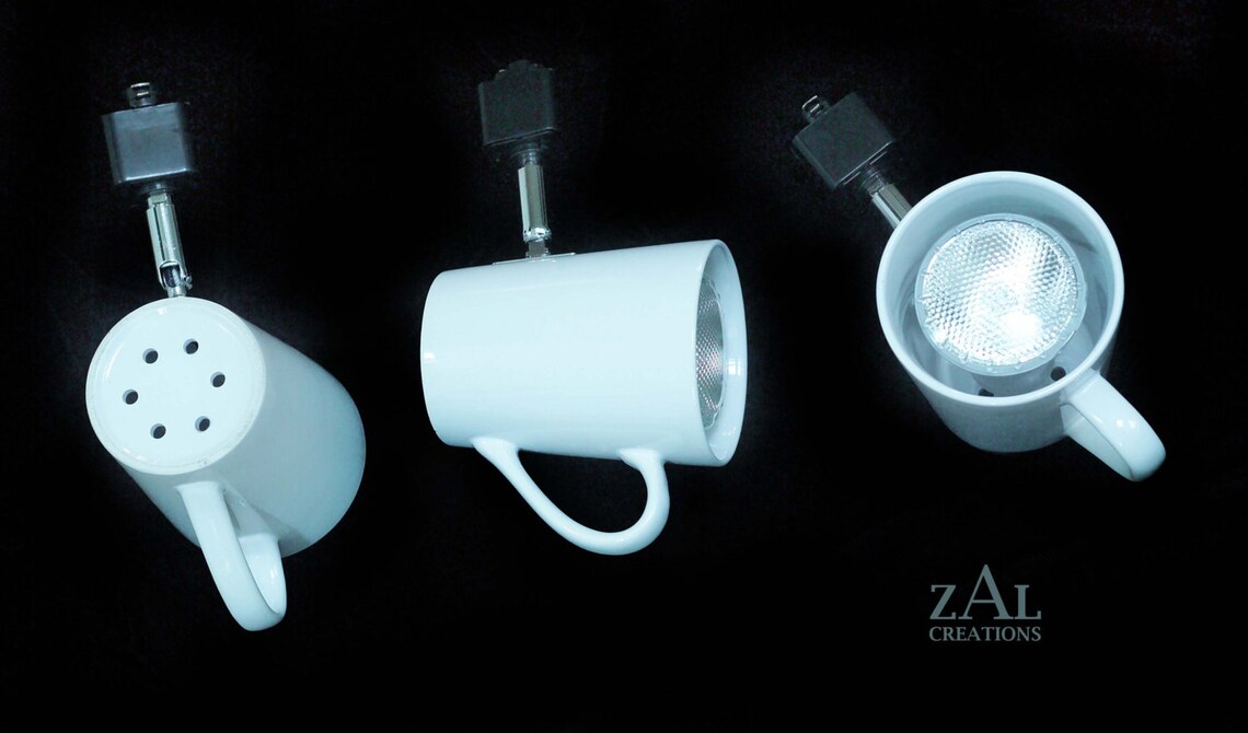 Track Lighting Fixture Coffee Mug Tea Cup. 3 Track Lights & - Etsy